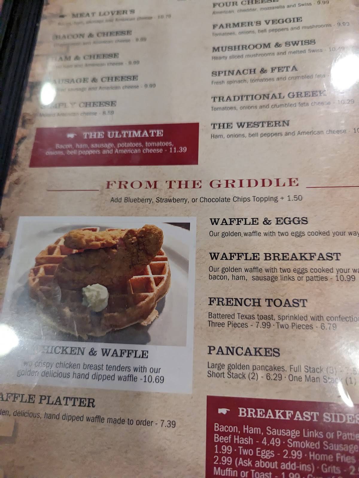 Menu at Broadway Diner restaurant, Bartow