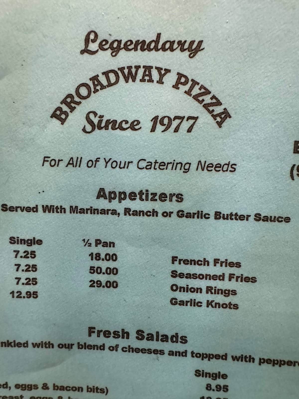 Menu at Broadway Pizza pizzeria, Memphis, Broad Ave