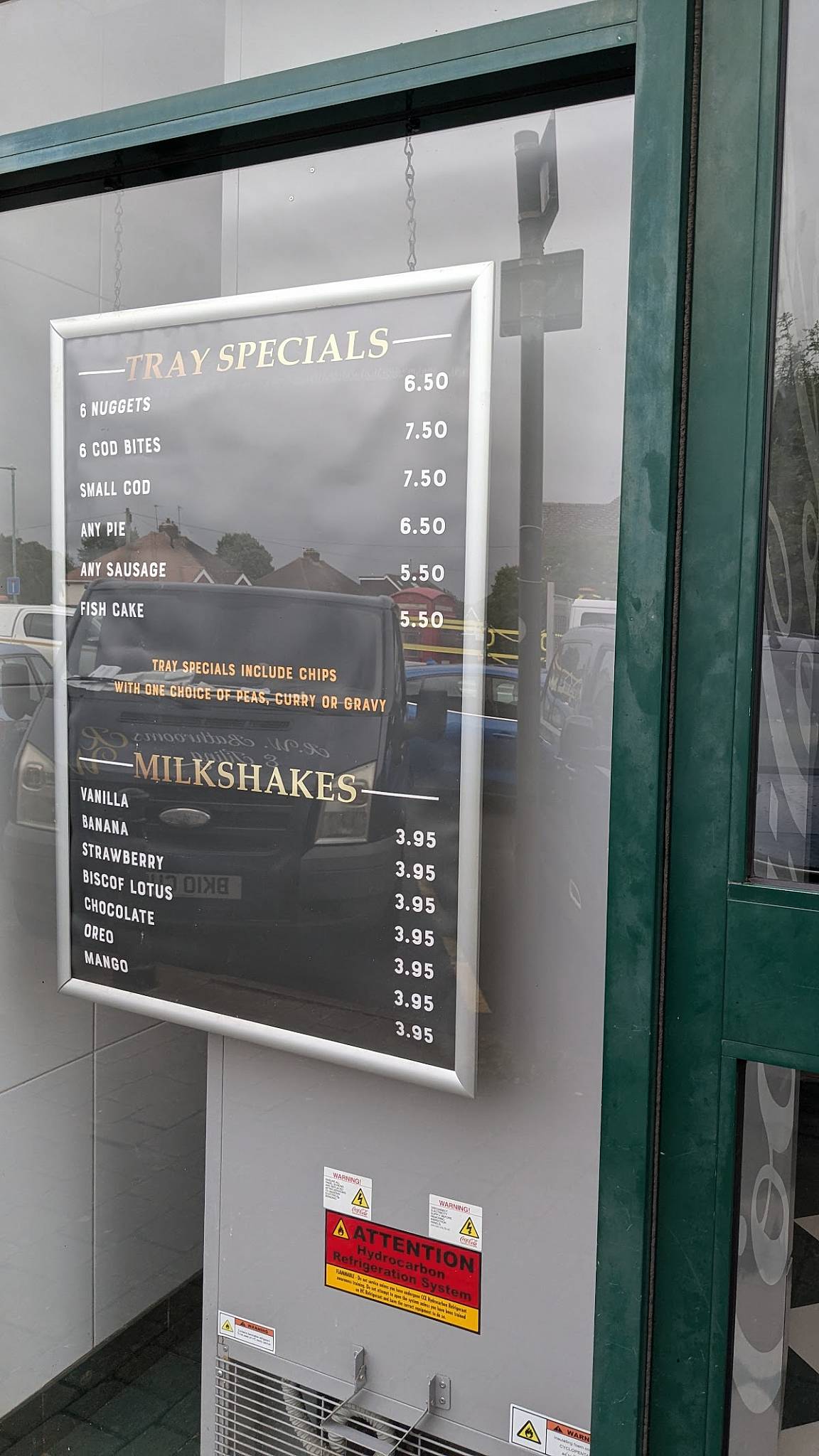 Menu at Brockworth Fryer fast food, Gloucester