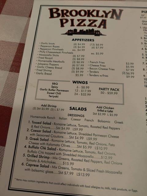 Menu at Brooklyn Pizza pizzeria, Crestview