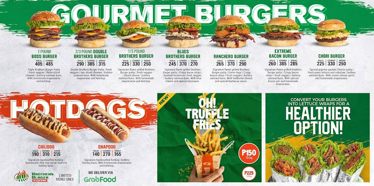 Carta del restaurante Brothers Burger Express - Unimart, Greenhills ...