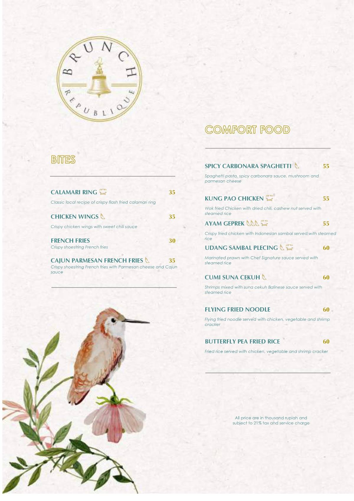 Menu at Brunch Republique Seminyak Bali by Wonderspace, Canggu