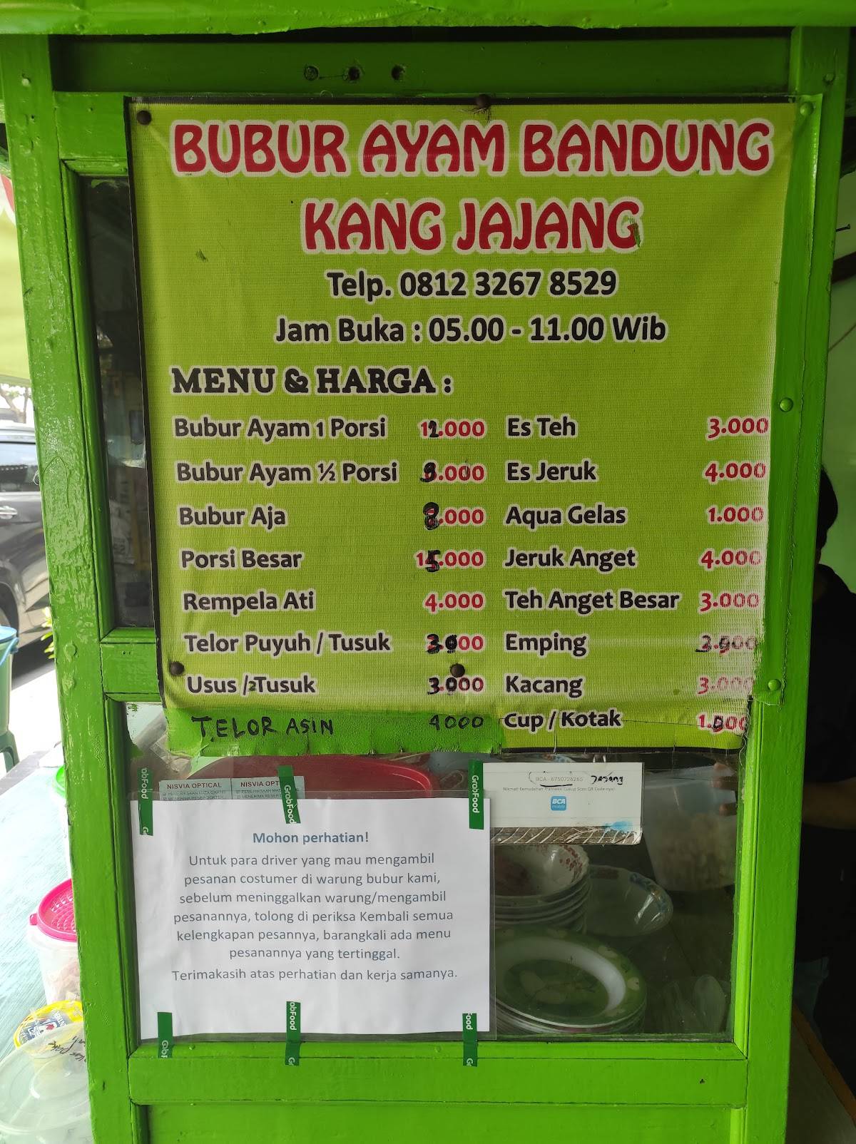 Carta del restaurante Bubur Ayam Kang Jajang - Rungkut Madya, Surabaya