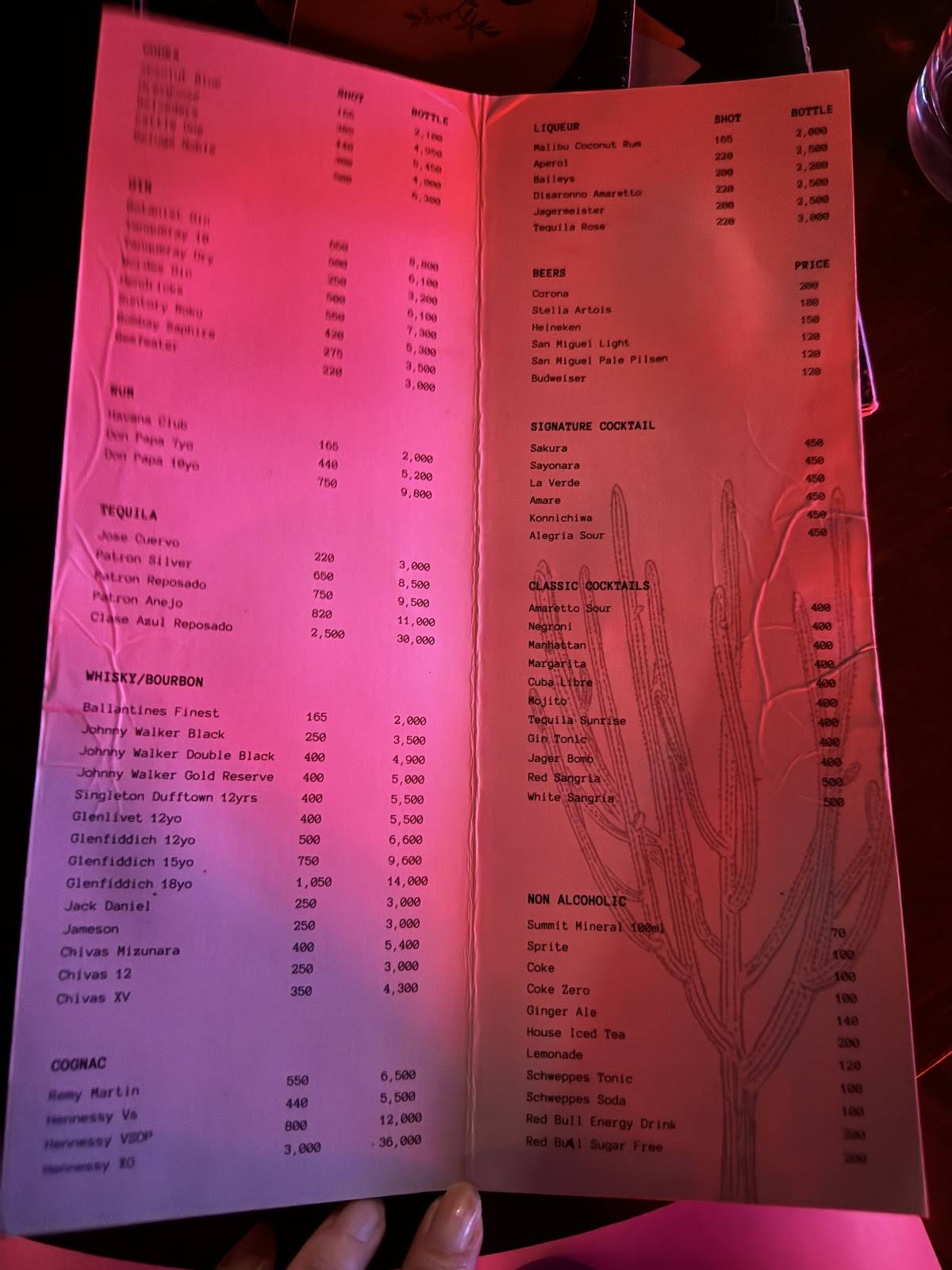 Menu at Buena Vida by Alegria pub & bar, Taguig