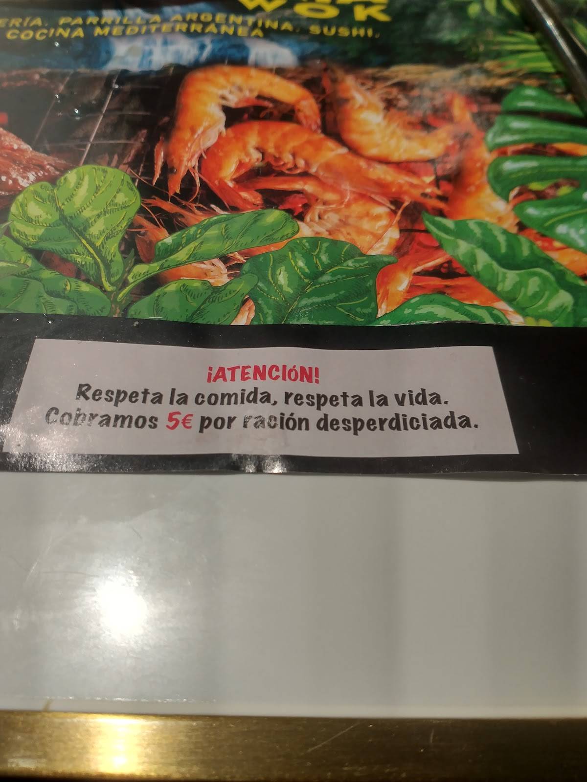 Menu at Buffet libre Amazonia Wok restaurant, La Jonquera
