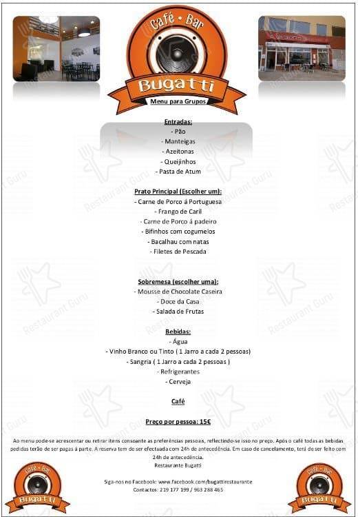 Menu em Bugatti, Rio de Mouro