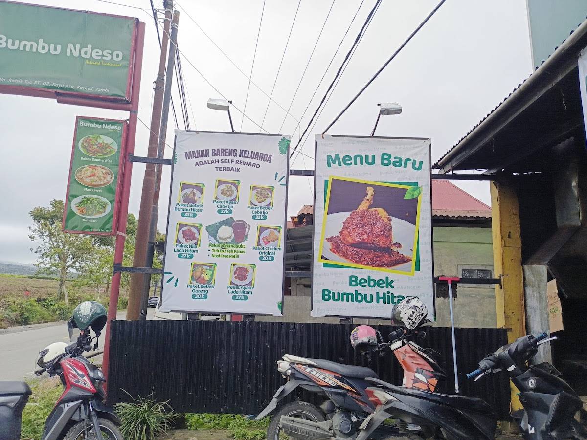 Menu at Bumbu Ndeso restaurant, Batang Sangir