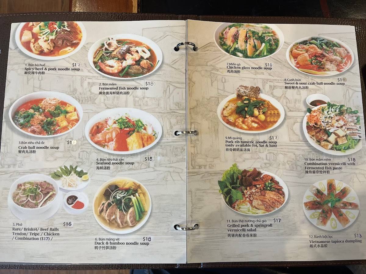 Menu at Bún Ngon restaurant, Springvale