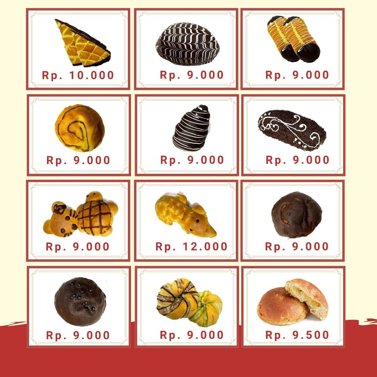 Menu at Bunda Bread Cake & Bakery, East Jakarta