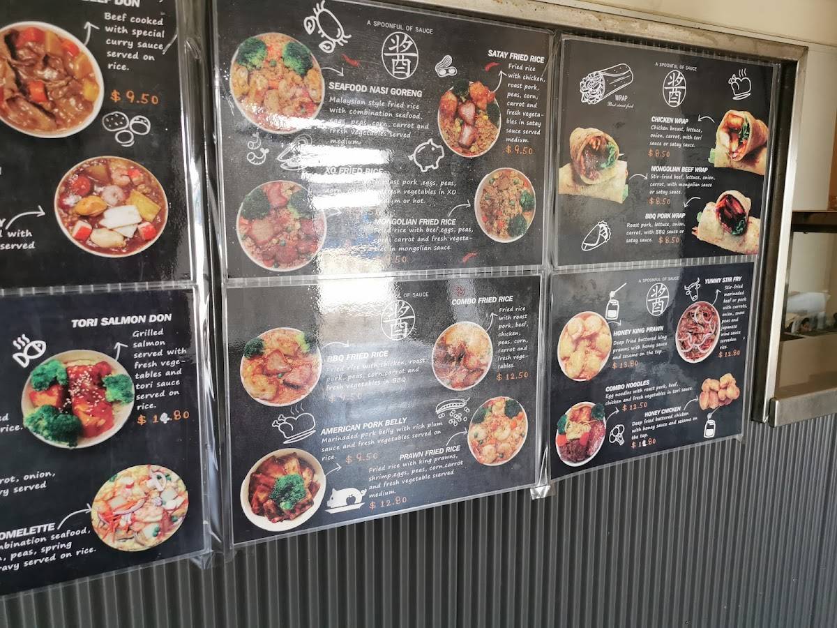 Menu at A Spoonful of Sauce restaurant, Bundaberg Central
