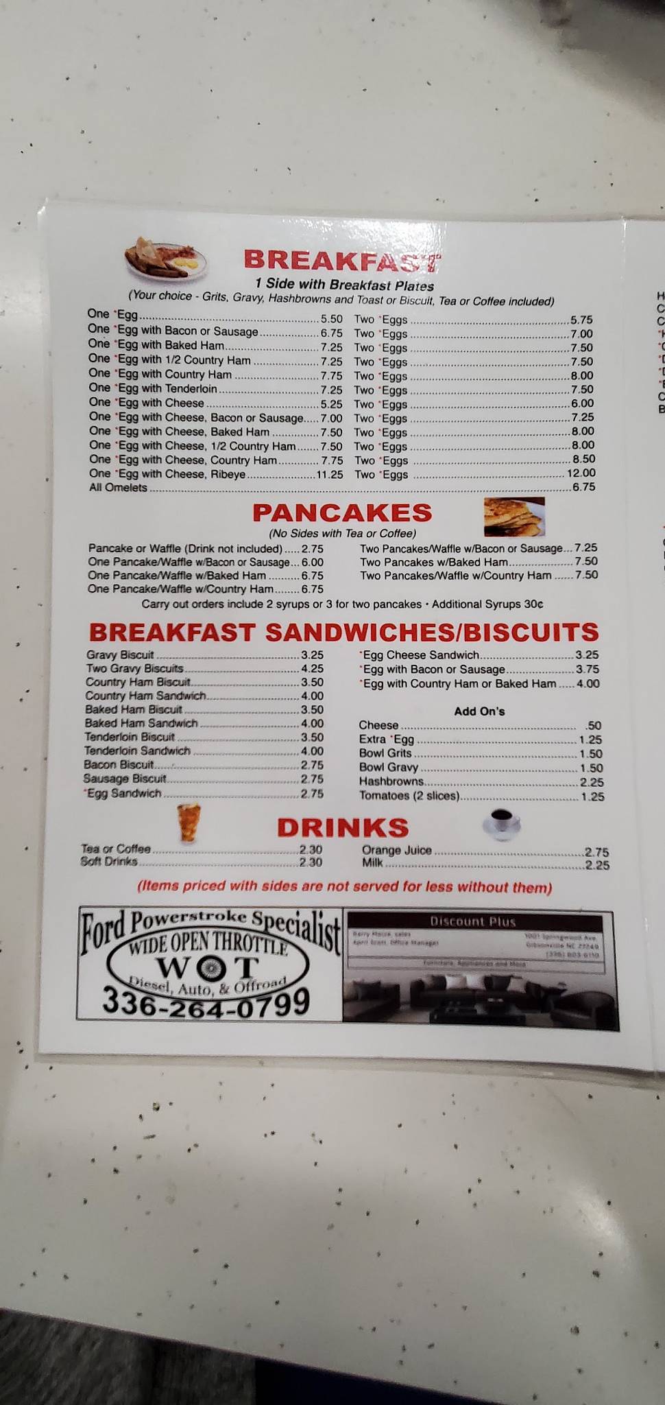 Menu at Burch Bridge Cafe, Burlington