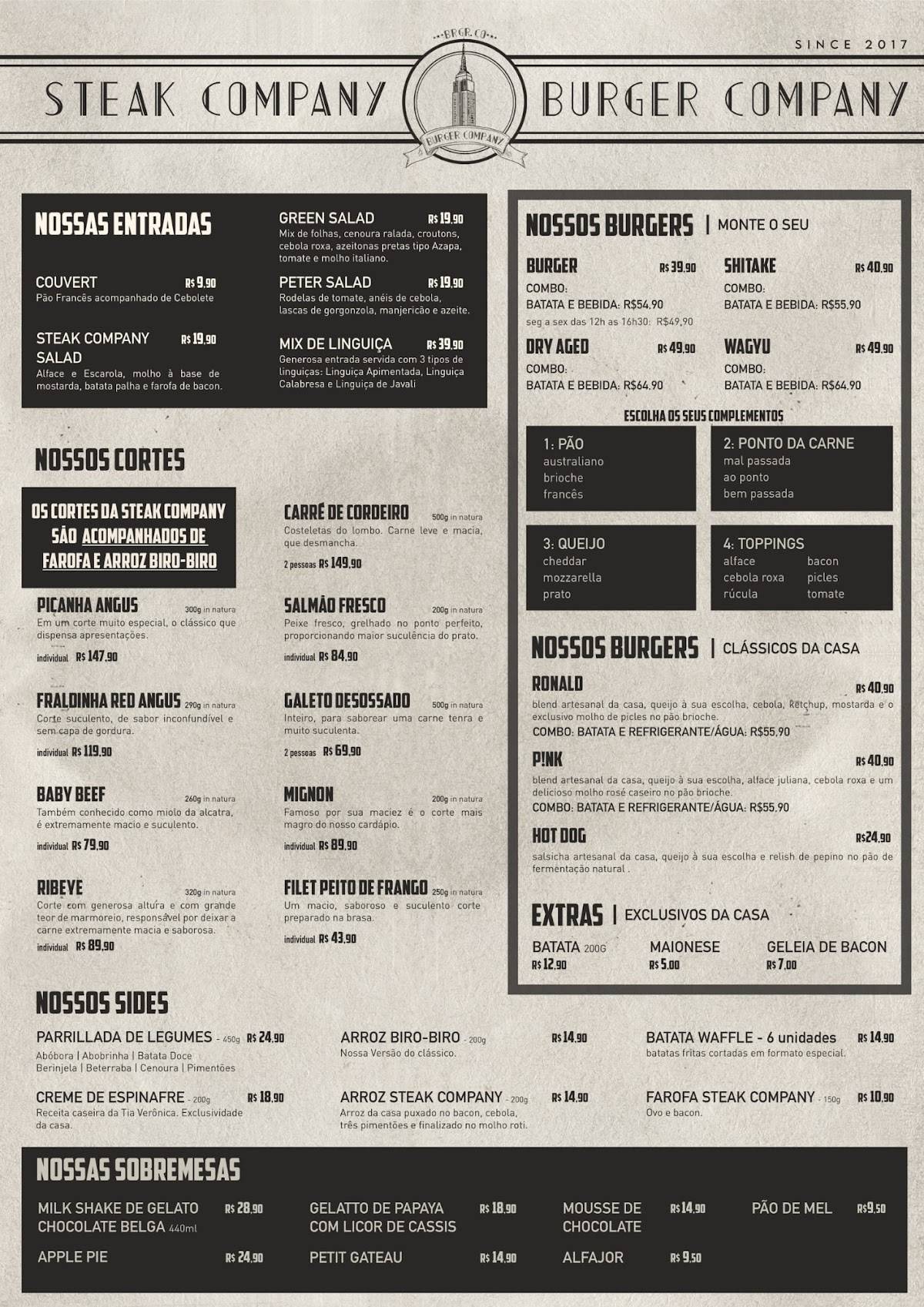 Menu em Burger Company restaurante, São Paulo