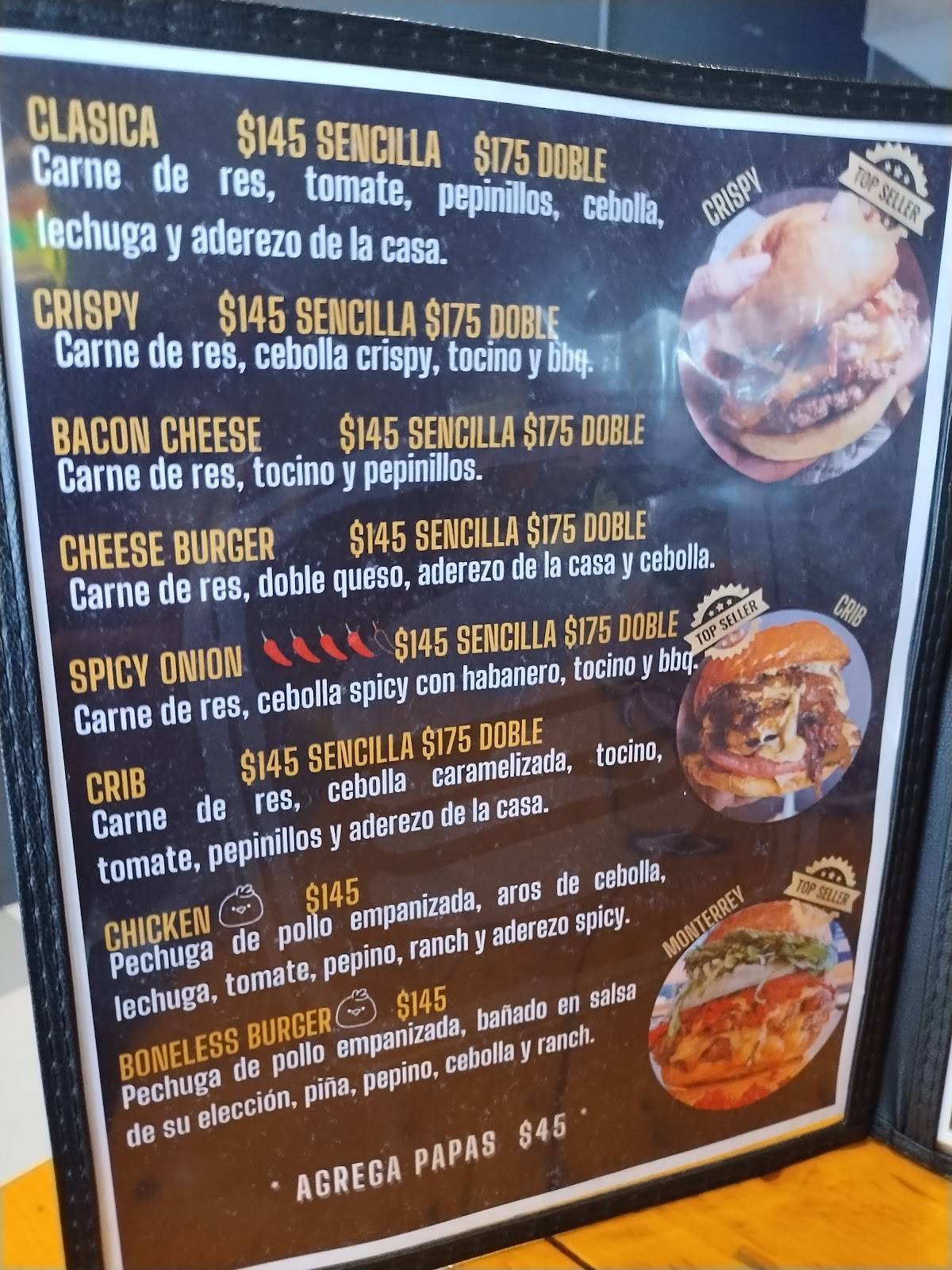 Carta del restaurante Burger Crib Otay, Tijuana, Las Flores 15370