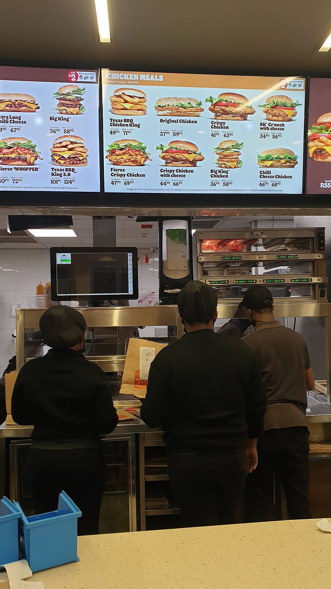 Carta del restaurante Burger King Canal Walk, Ciudad del Cabo
