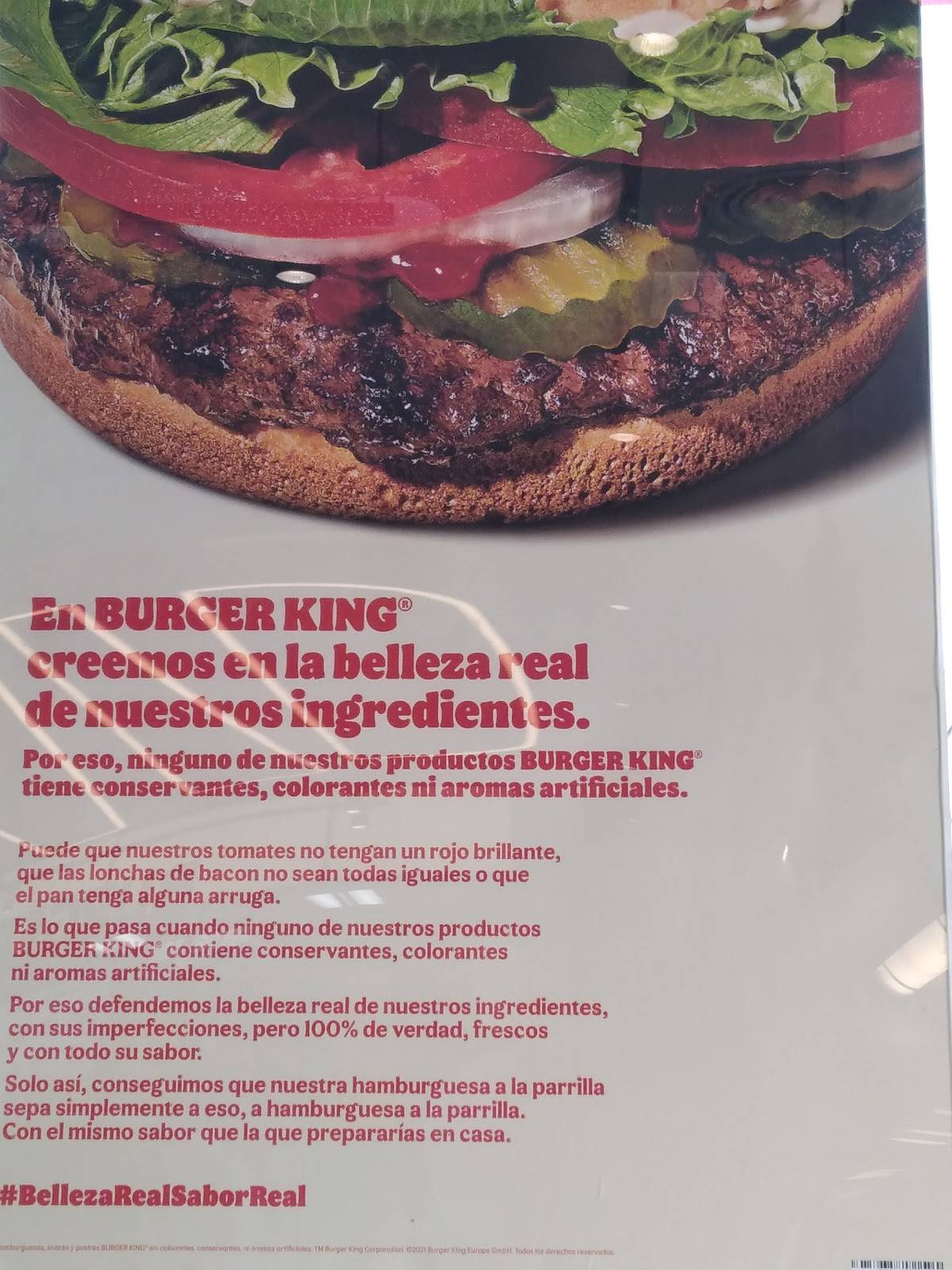Carta del restaurante Burger King, San Lorenzo del El Escorial, Pol ...