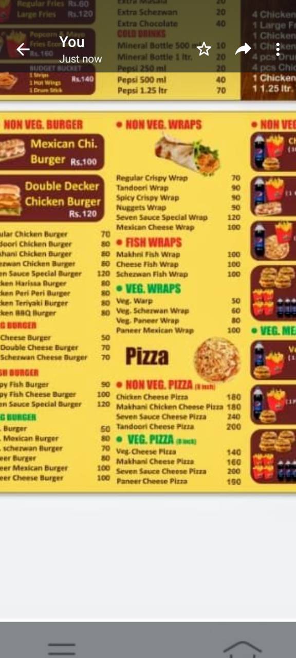 Menu at Burger junction apna point, Mumbai