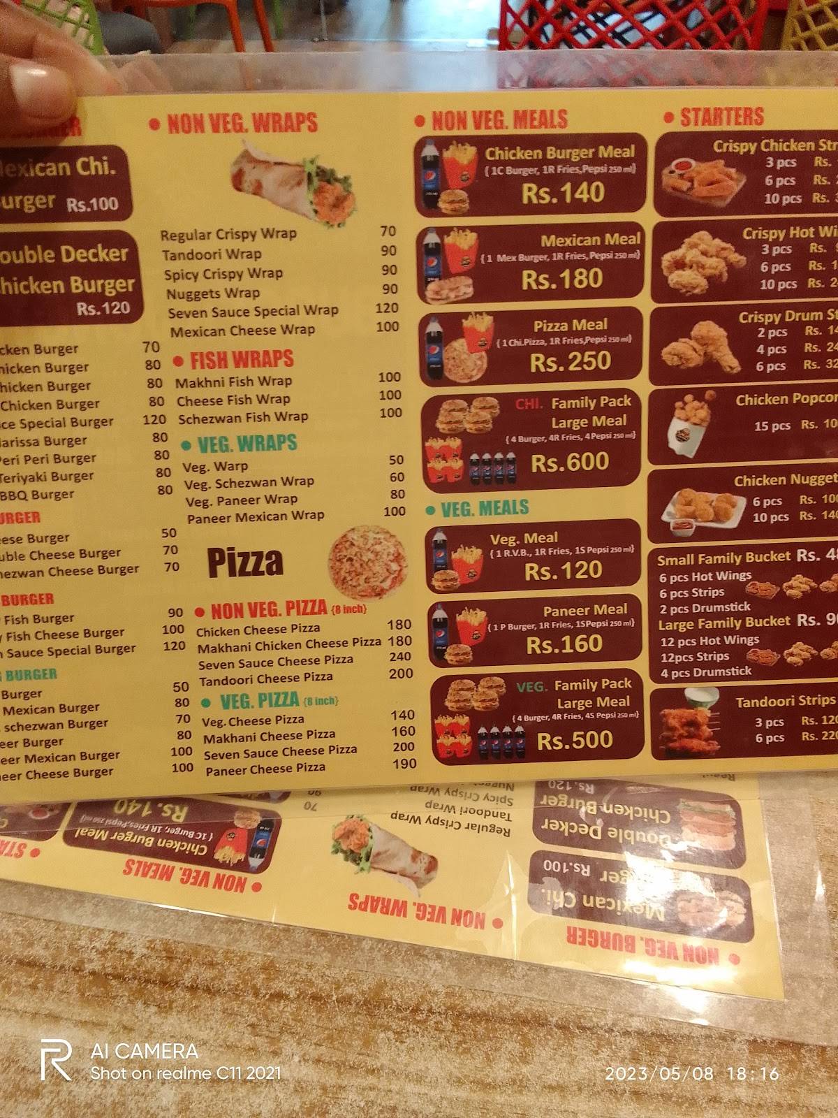Menu at Burger junction apna point, Mumbai