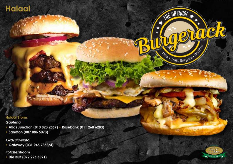 Menu at Burgerack restaurant, Boksburg