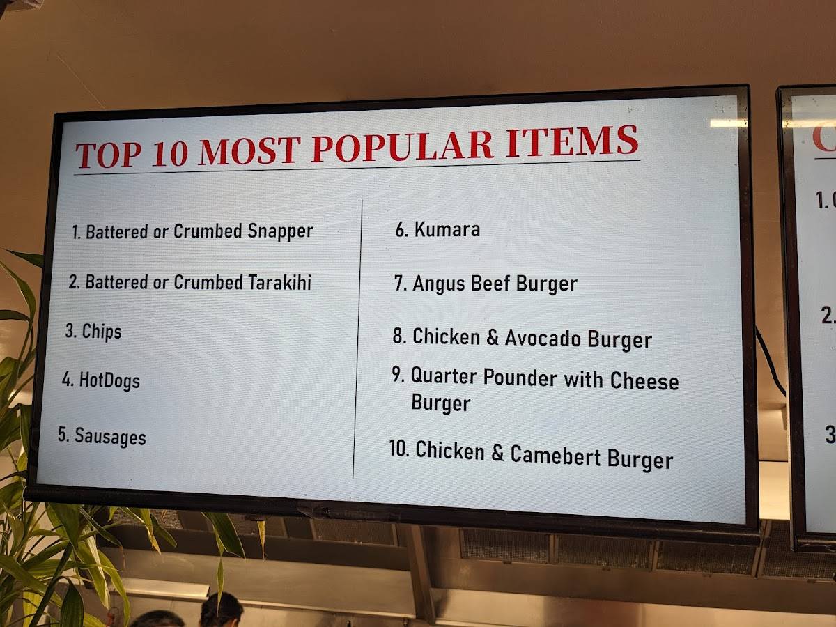 Menu at Burgermaster fast food, Auckland