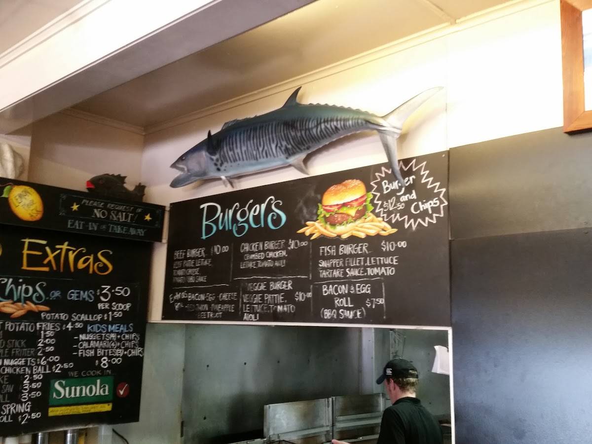 Menu at Burleigh Heads Fishmongers restaurant, Burleigh Heads