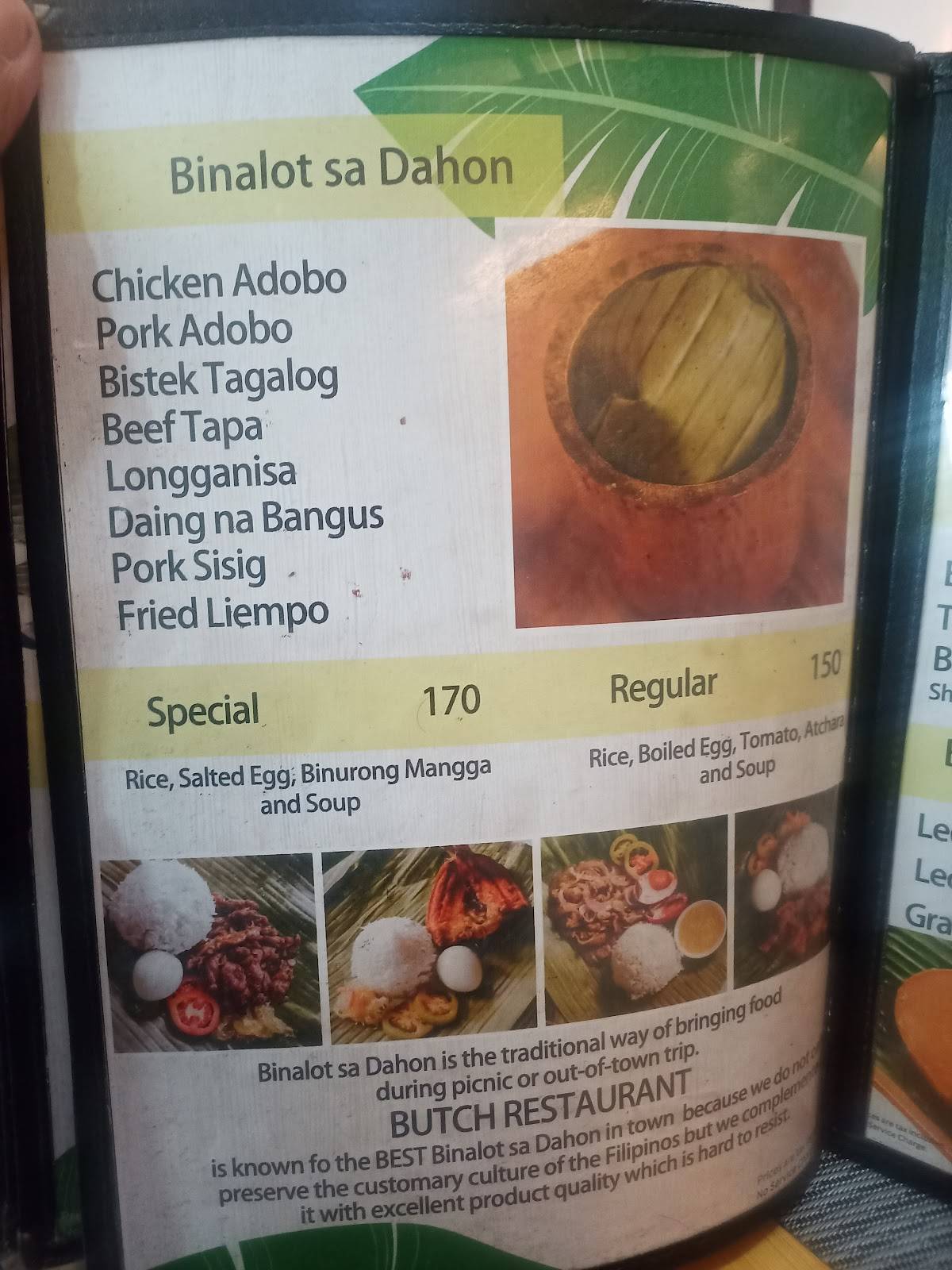 Menu at Butch Seafood & Grill Restaurant, Batangas, 8 National Road