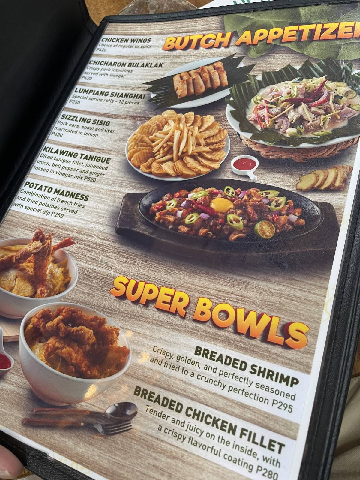 Menu at Butch Seafood & Grill Restaurant, Batangas, 8 National Road
