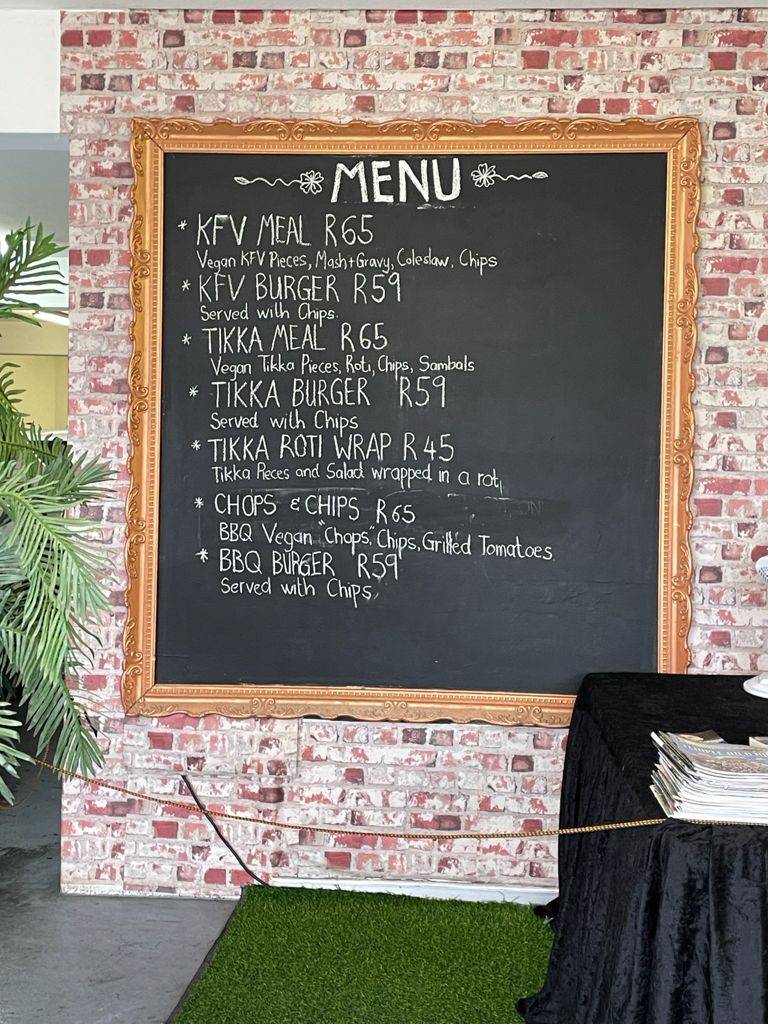 Menu at Buttercup vegetarian and vegan Cafe, Durban