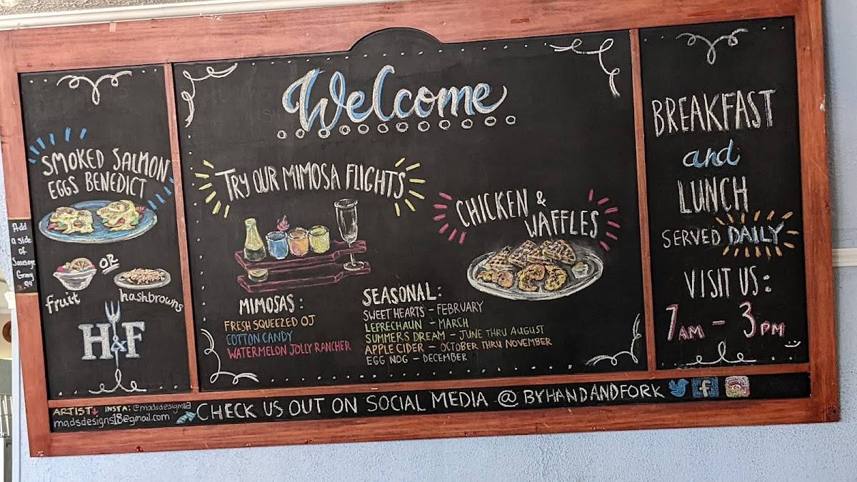 Menu at By Hand and Fork restaurant, Muncie