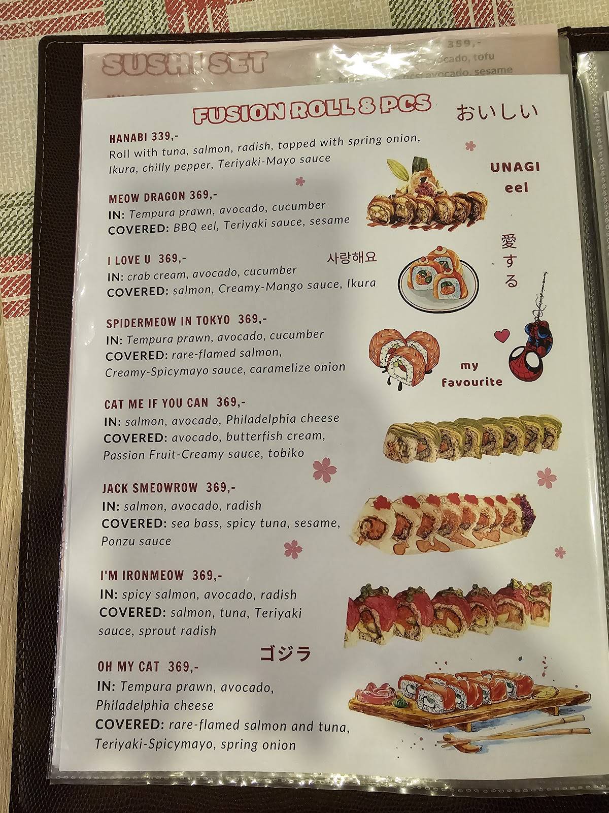 Menu at CHIAKI RESTAURANT, Prague
