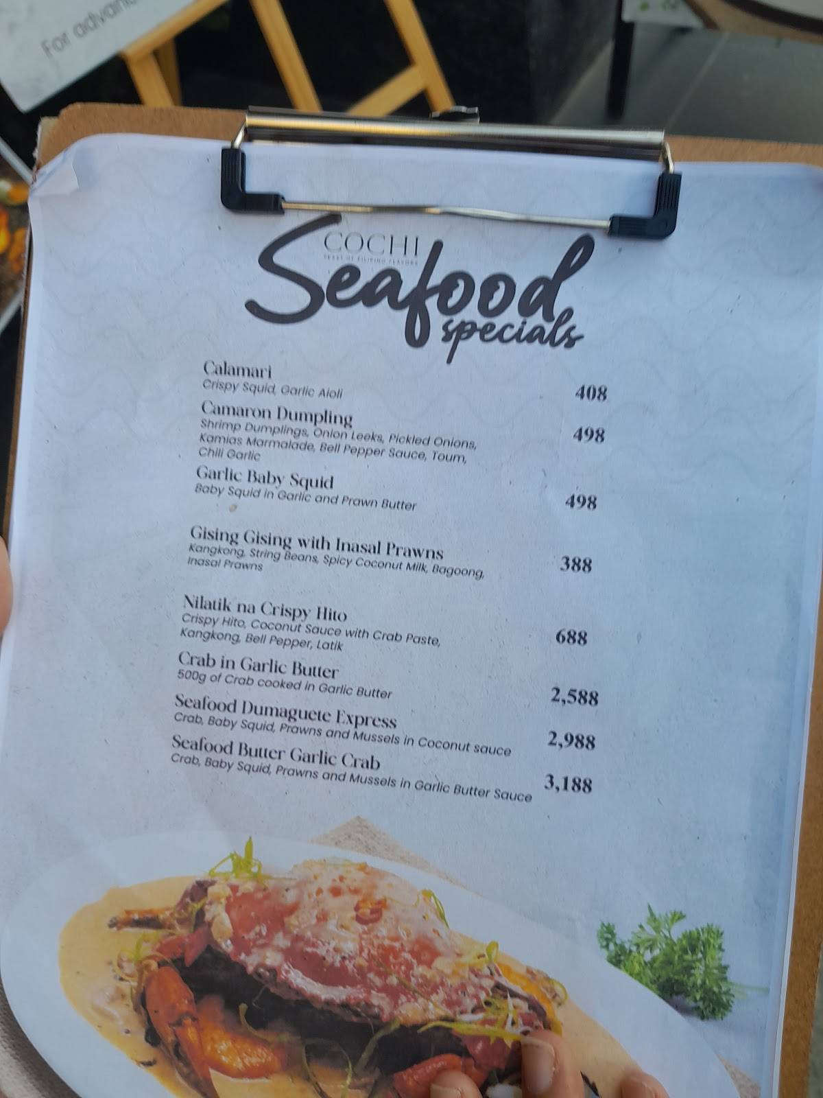 Menu at COCHI by Marvin Agustin restaurant, Taguig