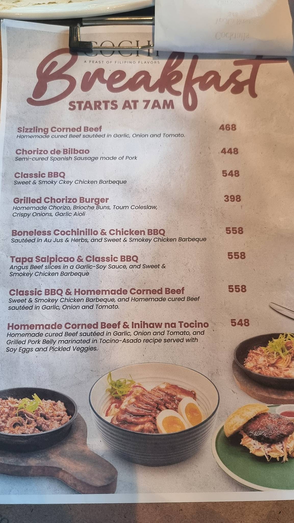 Menu at COCHI by Marvin Agustin restaurant, Taguig