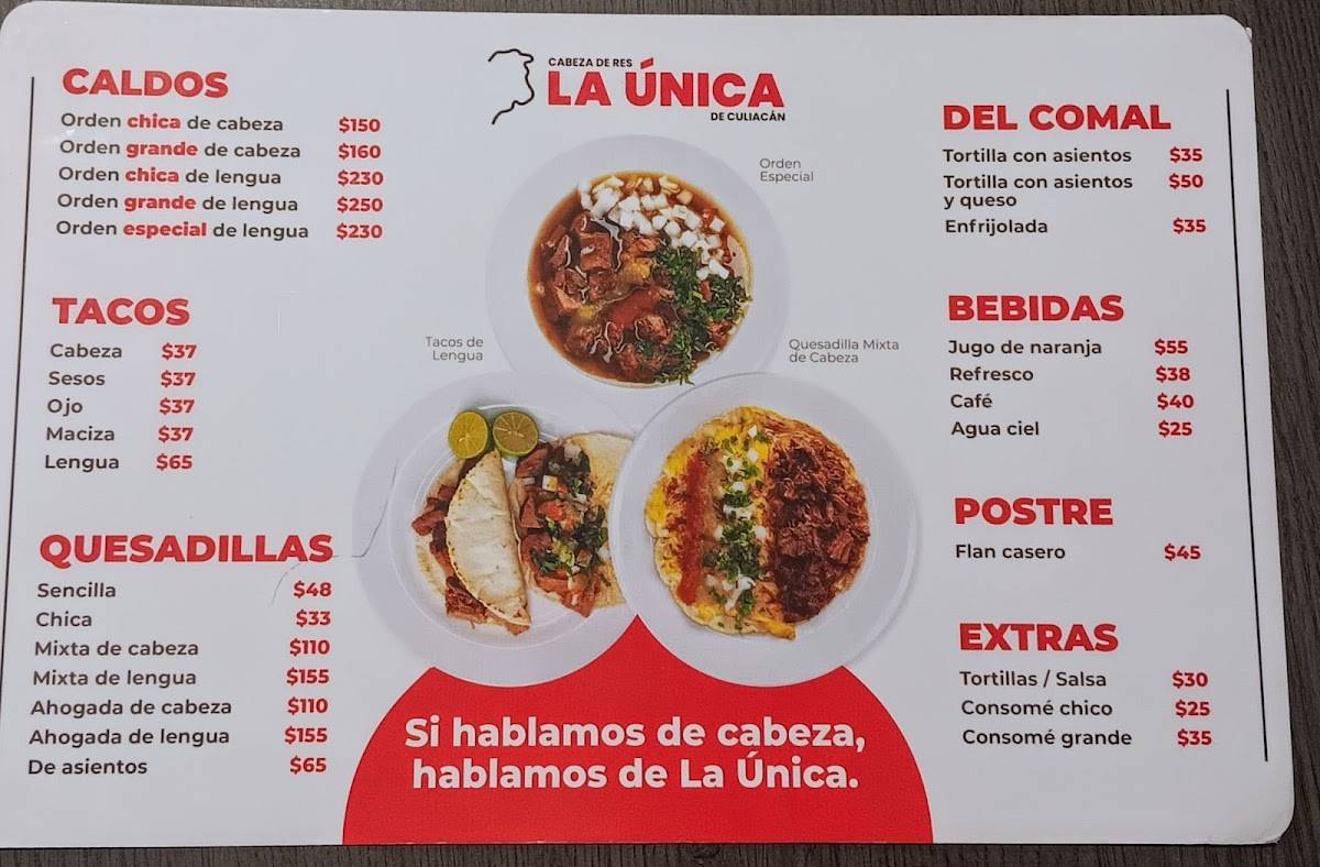 Carta del restaurante Cabeza del Res la Única, Tijuana, Blvrd Federico ...