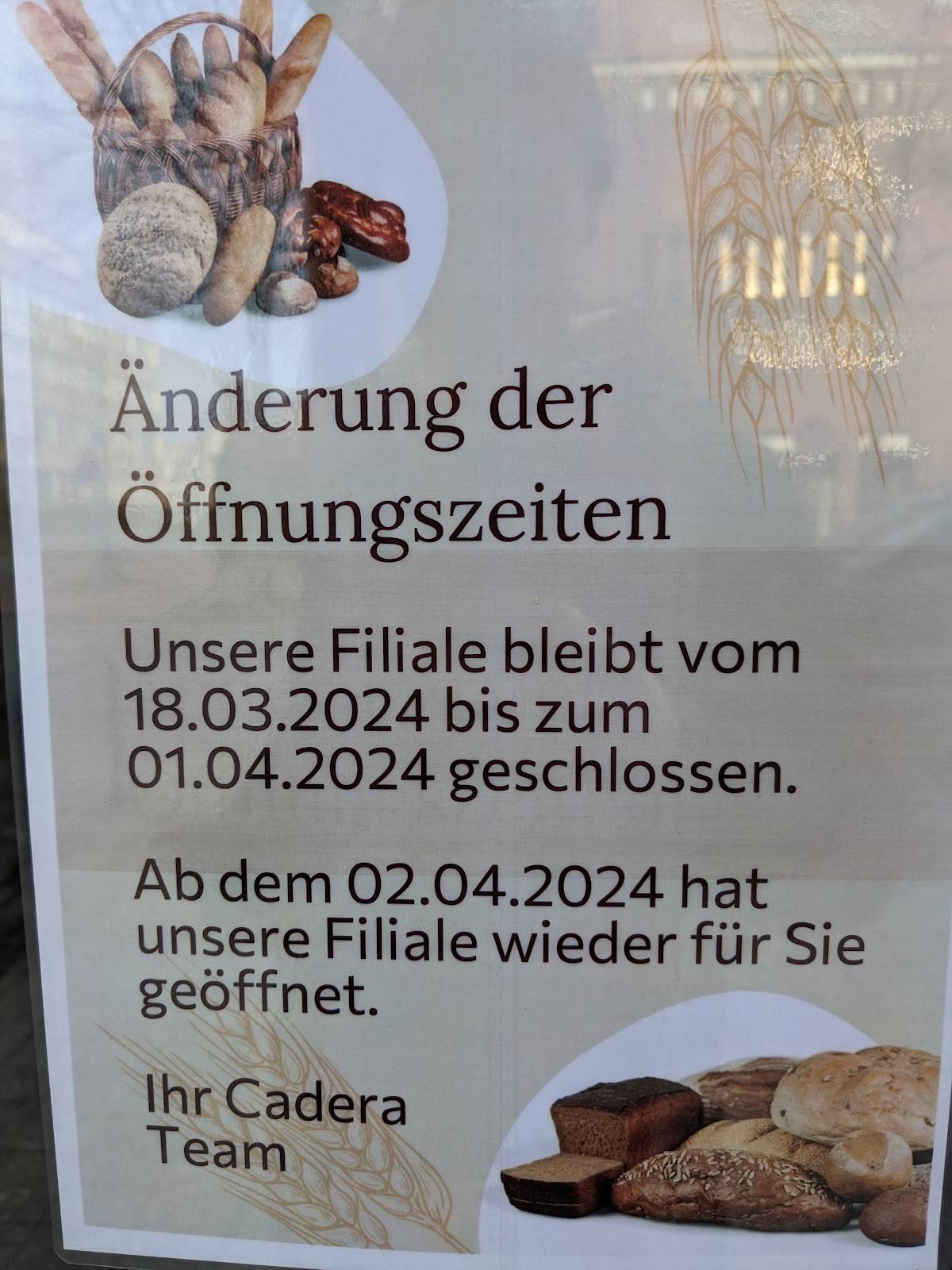 Speisekarte von Cadera Schachtweg cafe, Wolfsburg