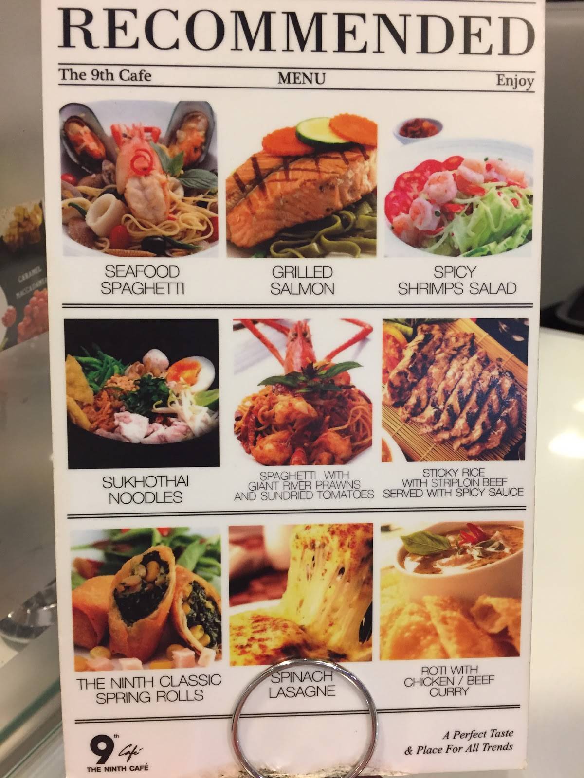 Carta de 9th Cafe, Bangkok