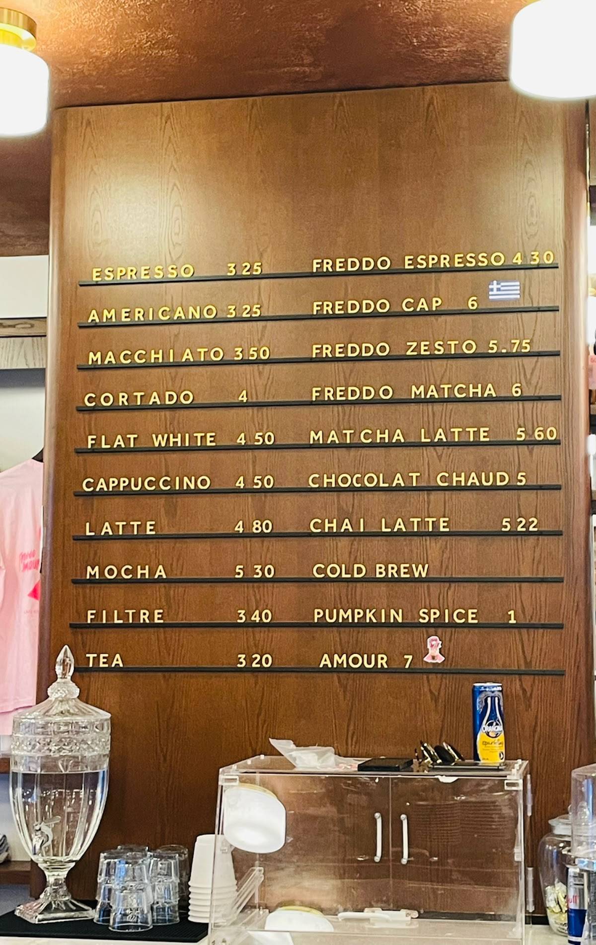 Menu au Café Alphabet, Montréal