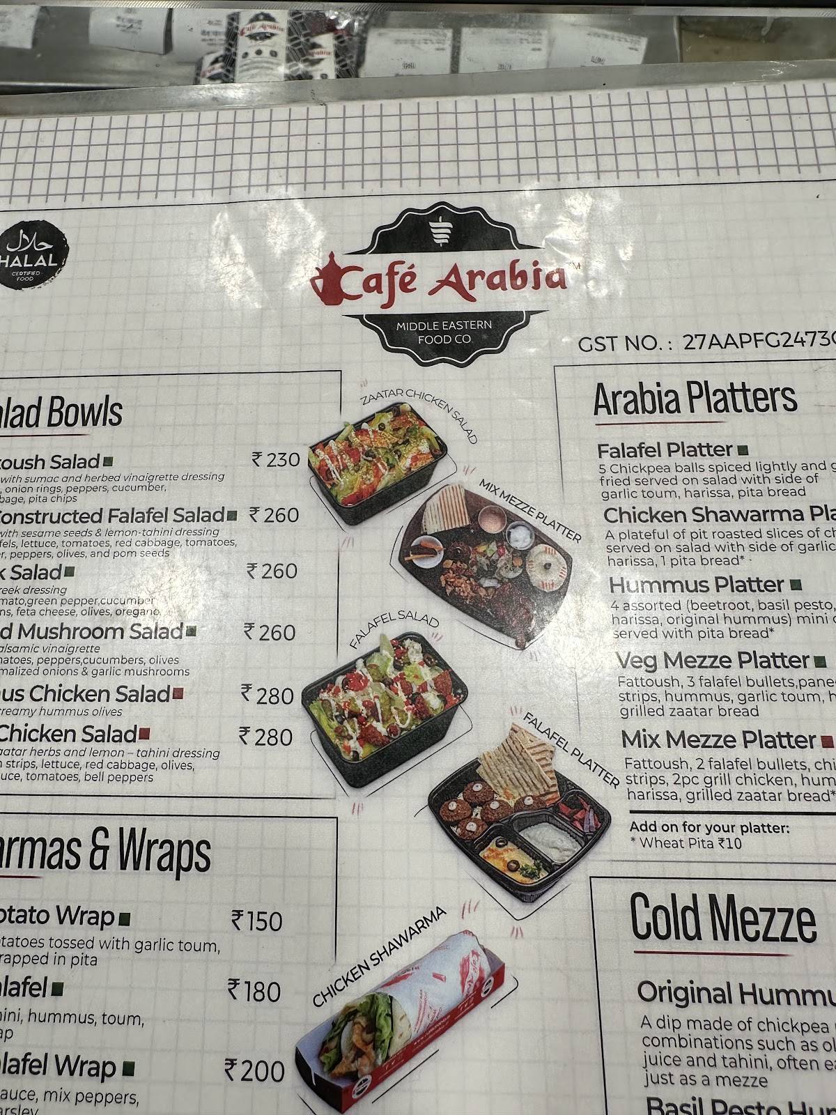 Menu at Cafe Arabia - Westend Mall, Pune, 2nd Floor