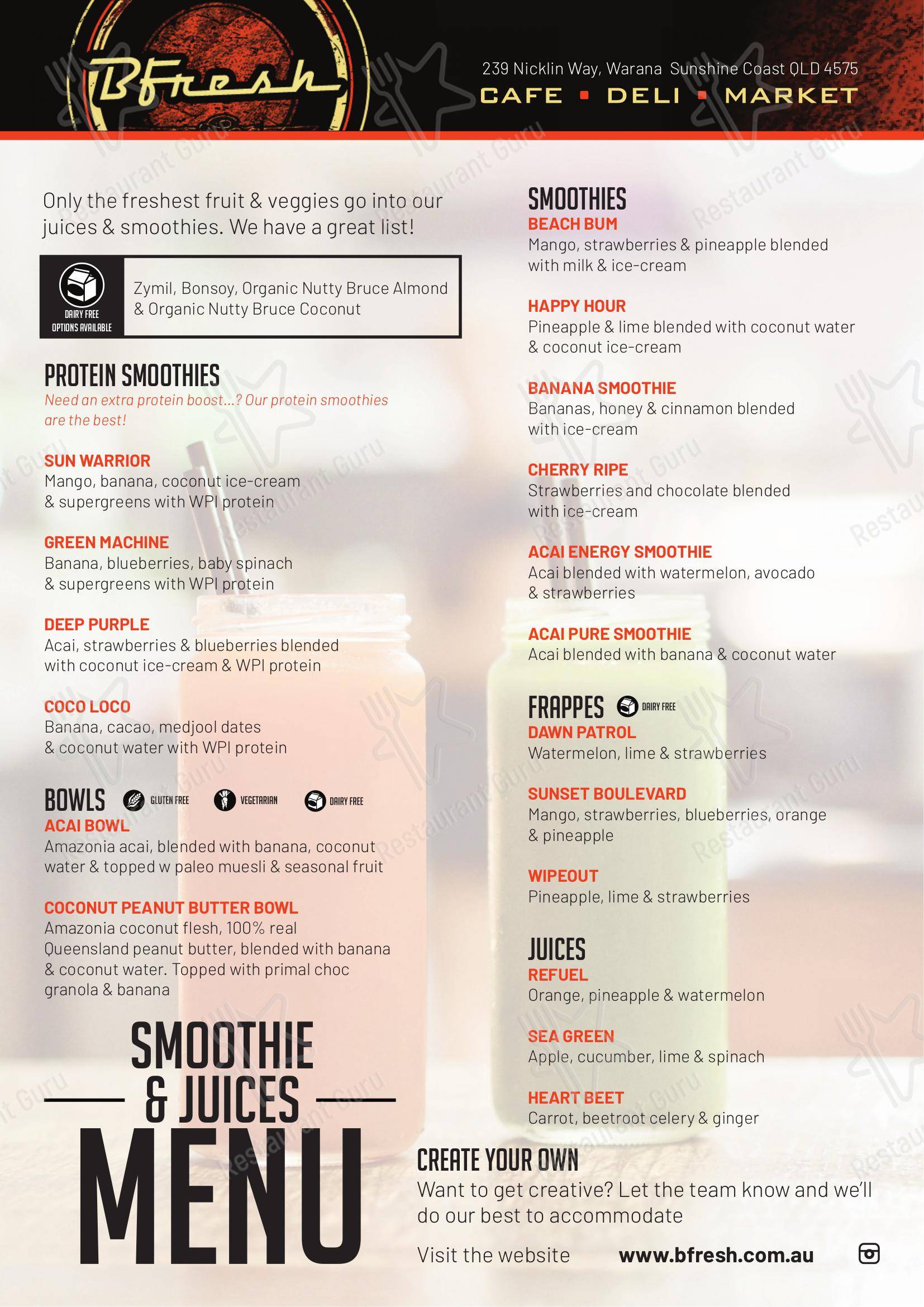 Menu at BFresh - Cafe Market Deli, Warana