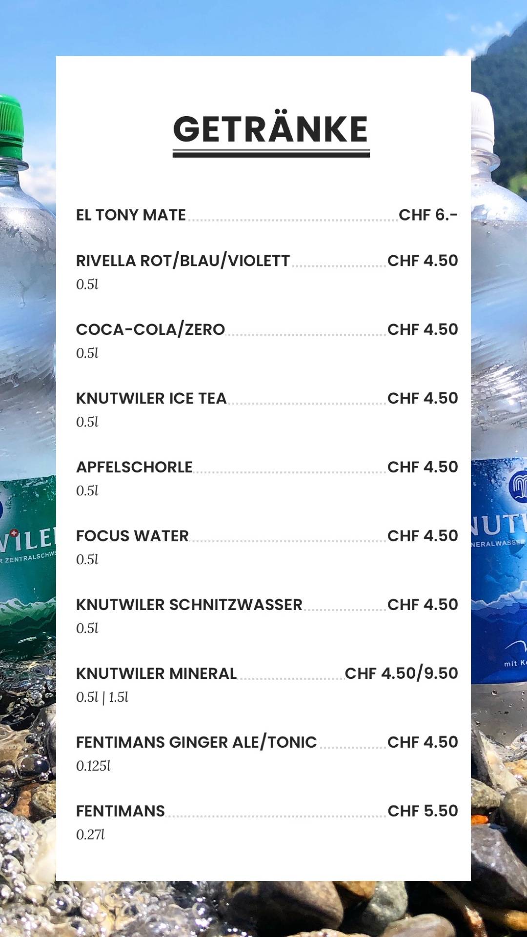 Speisekarte von Badi Bistro Immensee, Küssnacht