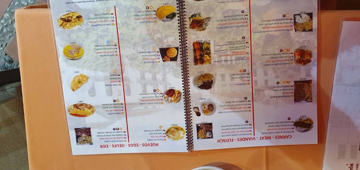 Menu at Café Bar Central, Marbella