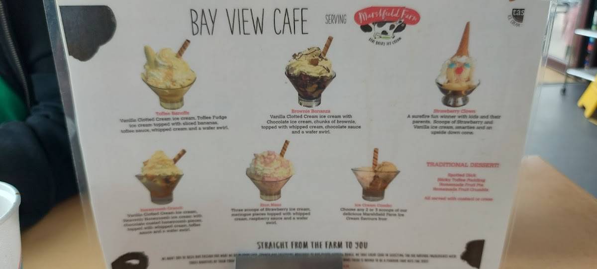 Menu at Bay View cafe, Burnham-on-Sea