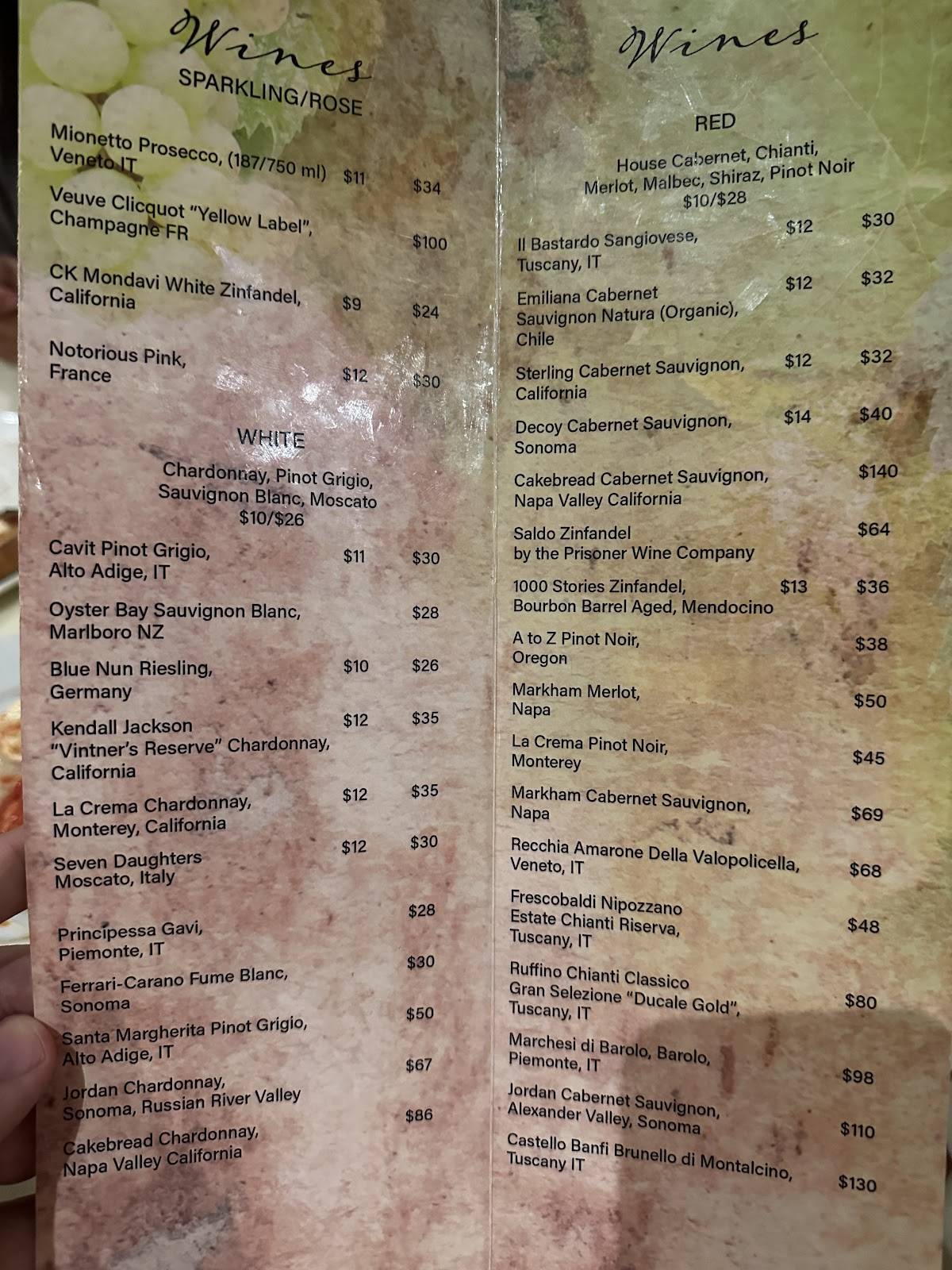 Menu at Cafe Bello, Bayonne