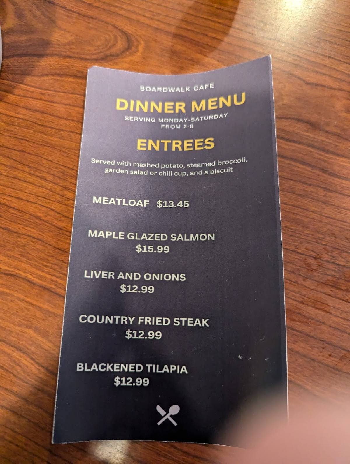 Menu at Boardwalk Cafe, Webster Groves