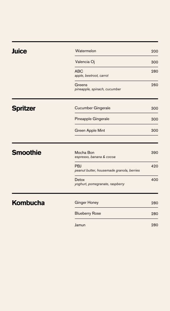 Menu at Bombon, Pune