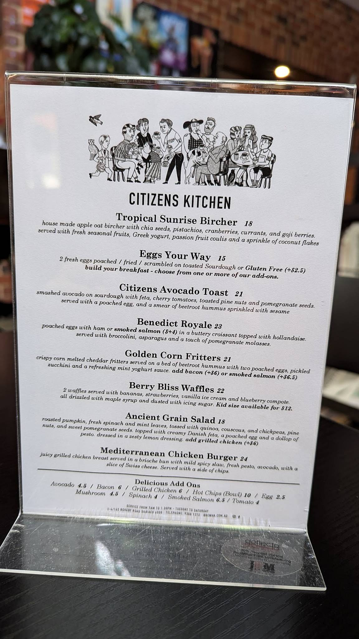 Menu at Brew-Ha The Ritual cafe, Subiaco, 3-4/162 Rokeby Rd