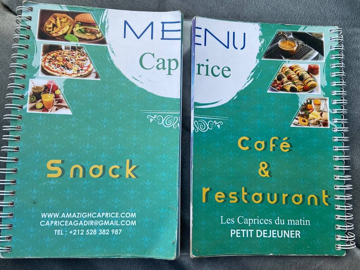 Speisekarte von CAPRICE cafe, Agadir