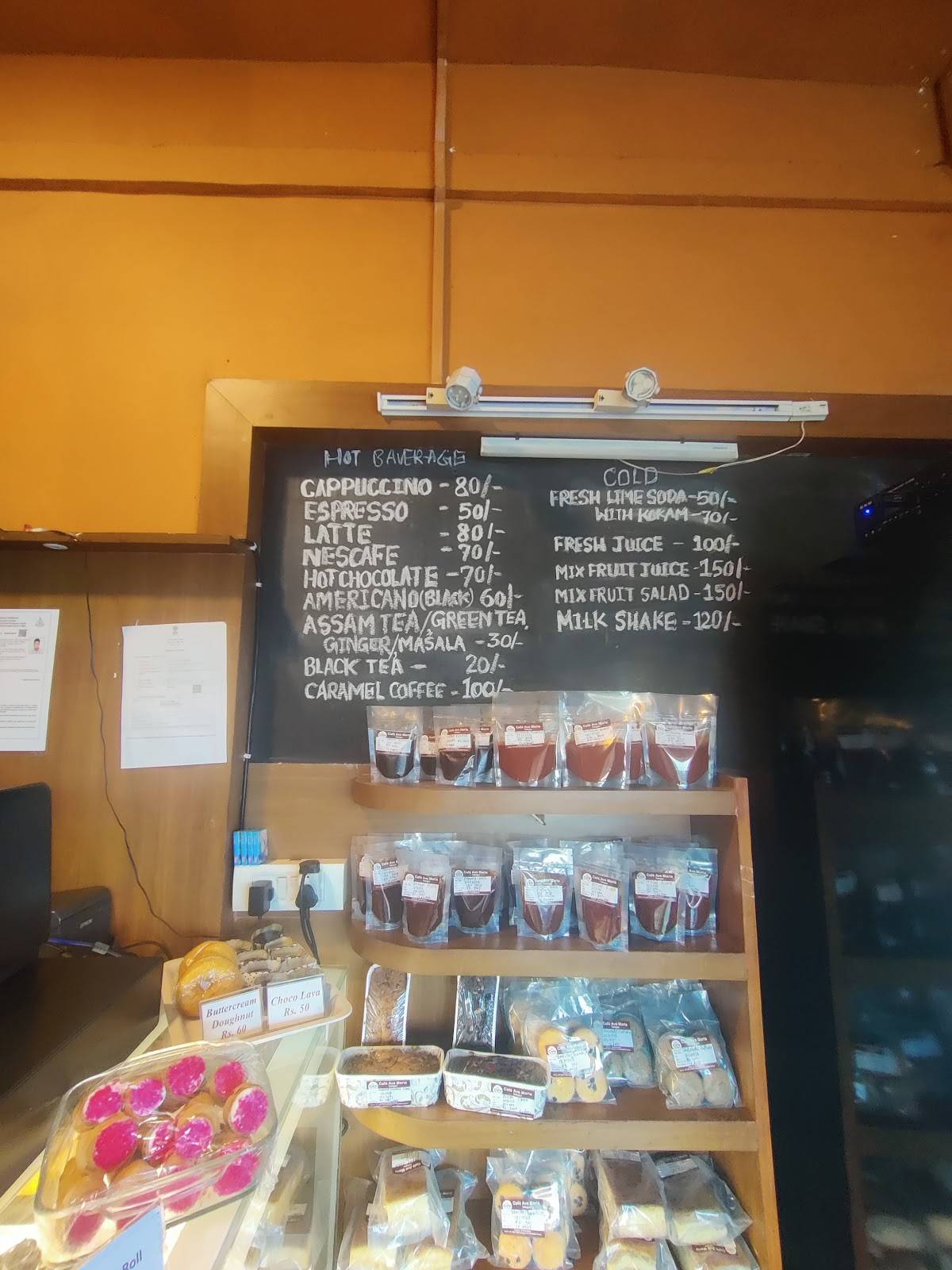 Menu at Café Ave Maria- Taleigao, Taleigao