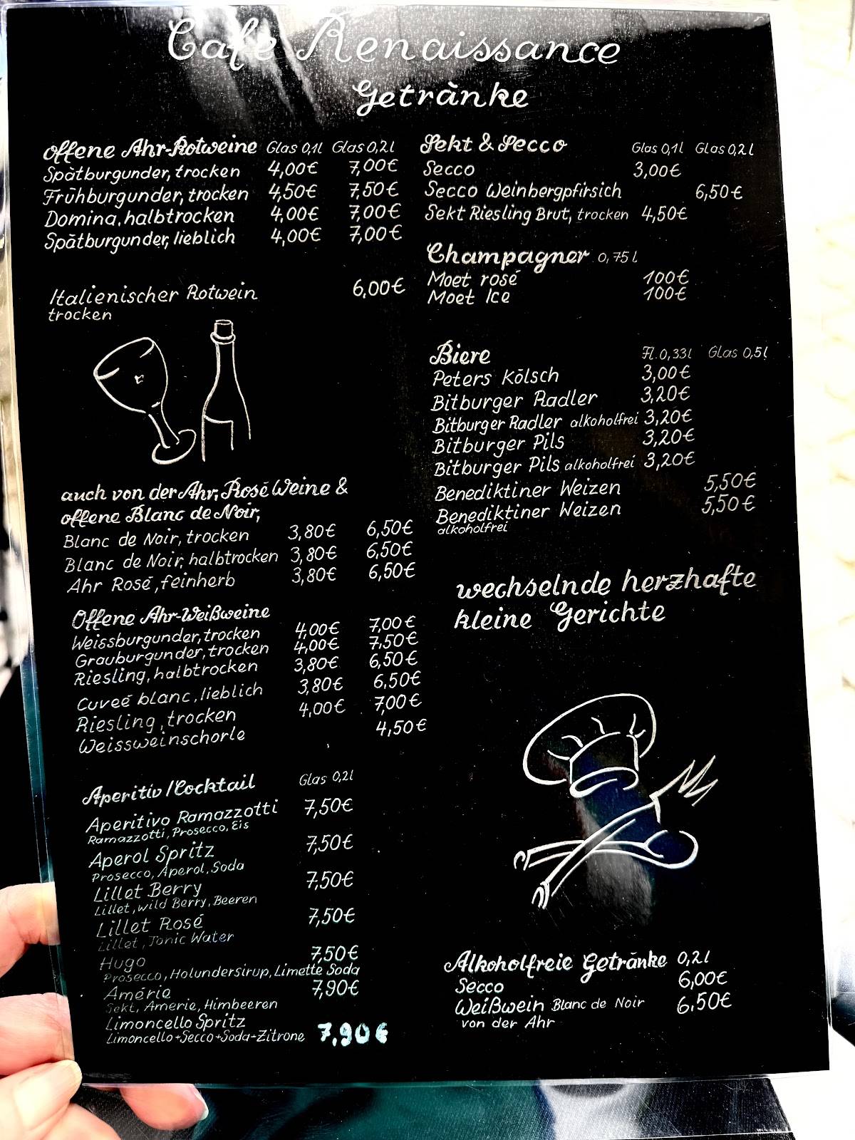 Speisekarte von Café Renaissance cafe, Bad Neuenahr-Ahrweiler
