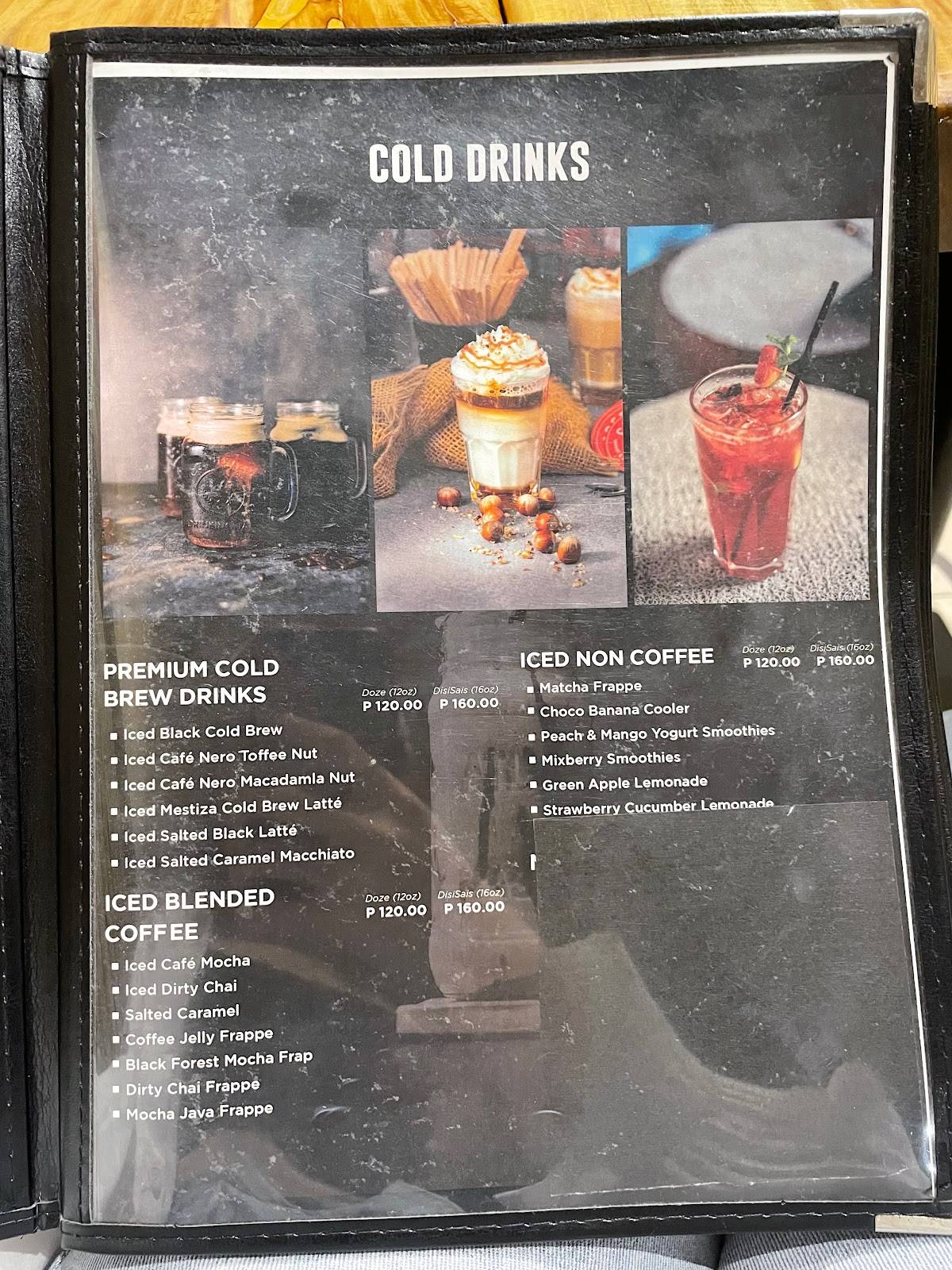 Menu at Cafe Uno - Calle Crisologo, Vigan City