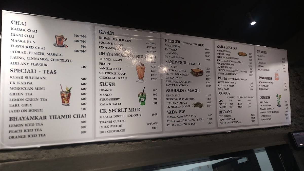 Menu at Chai Kaapi Nungambakkam, Chennai, Villa 17