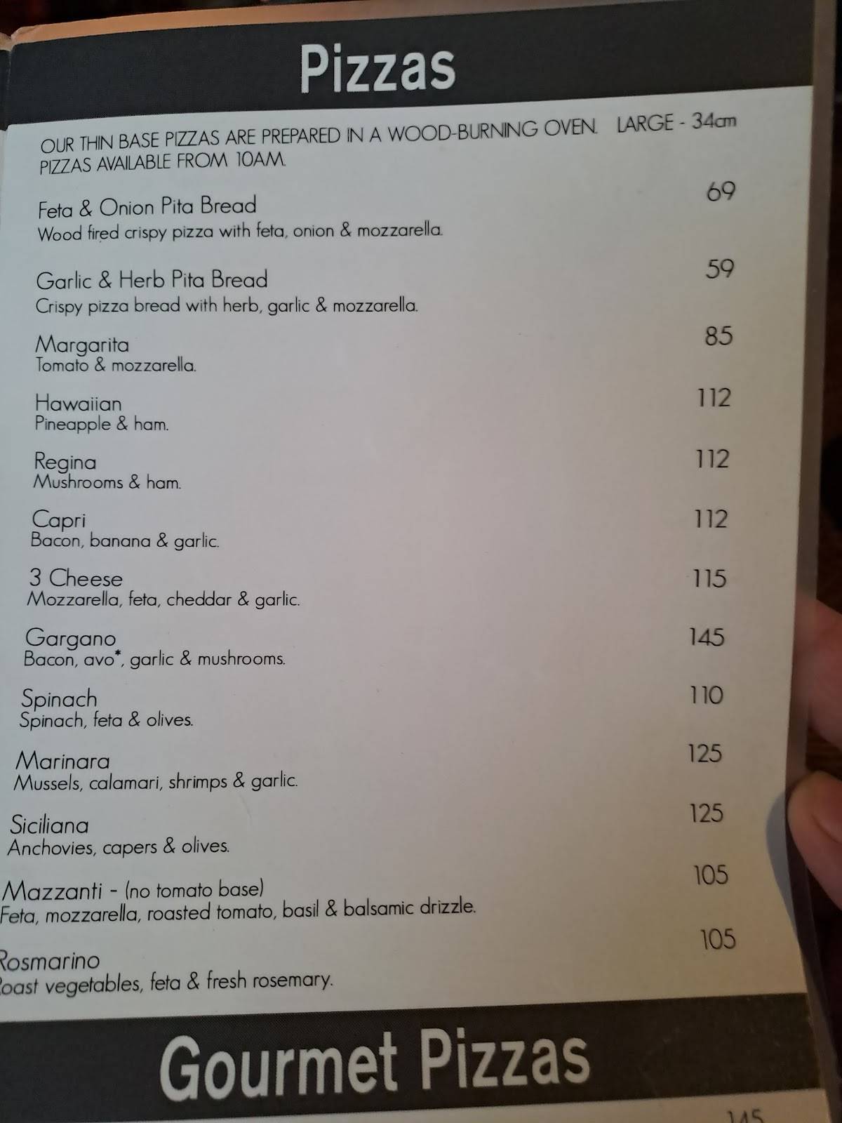 Menu at Cafe Chameleon, Cape Town, Shop no 5